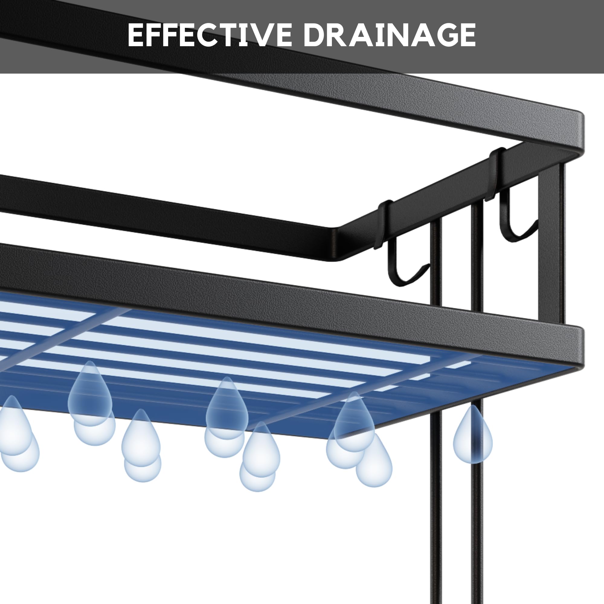 Shower Caddy Hanging Organizer | Adhesive Storage Shelf for Bathroom Accessories | Bathroom Counter Organizer | Shower Organizer Adhesive | Hanging Shower Rack with Storage Shelf and Phone Holder