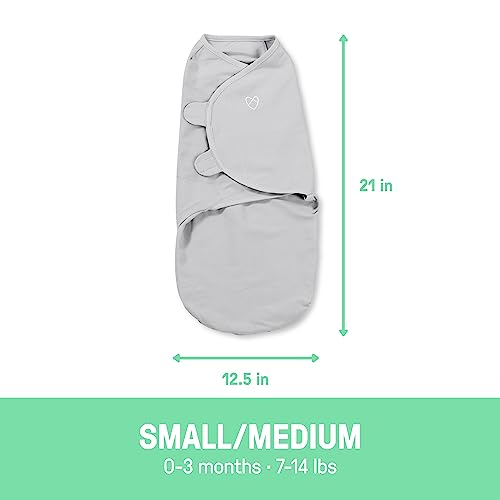 SwaddleMe by Ingenuity Easy Change Swaddle in Size Small/Medium, For Ages 0-3 Months, 7-14 Pounds, Up to 26 Inches Long, 3-Pack Baby Swaddle with Easy Change Zipper