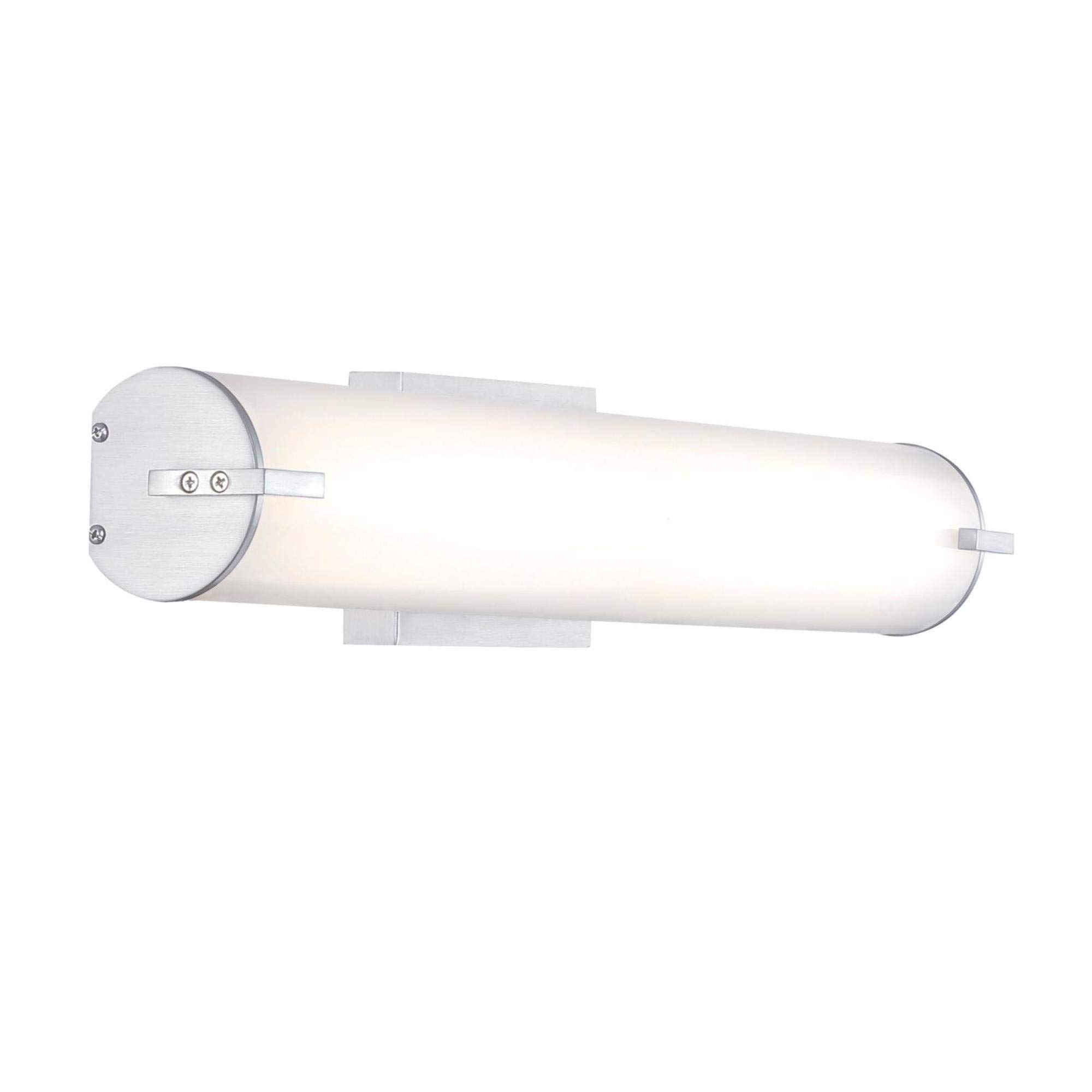 Westinghouse 6112100 Transitional One-Light, 25 Watt Dimmable LED Indoor Wall Light with Color Temperature Selection Brushed Nickel Finish, White Frosted Shade