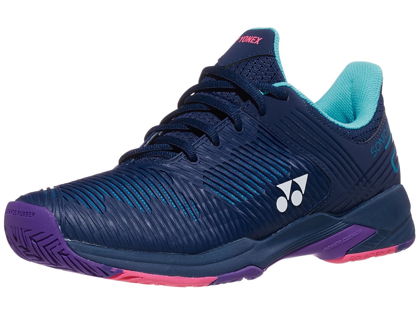 YONEX Women's Sonicage 2 All-Court Tennis Shoes, Navy/Blue Purple (US Size 10.5)