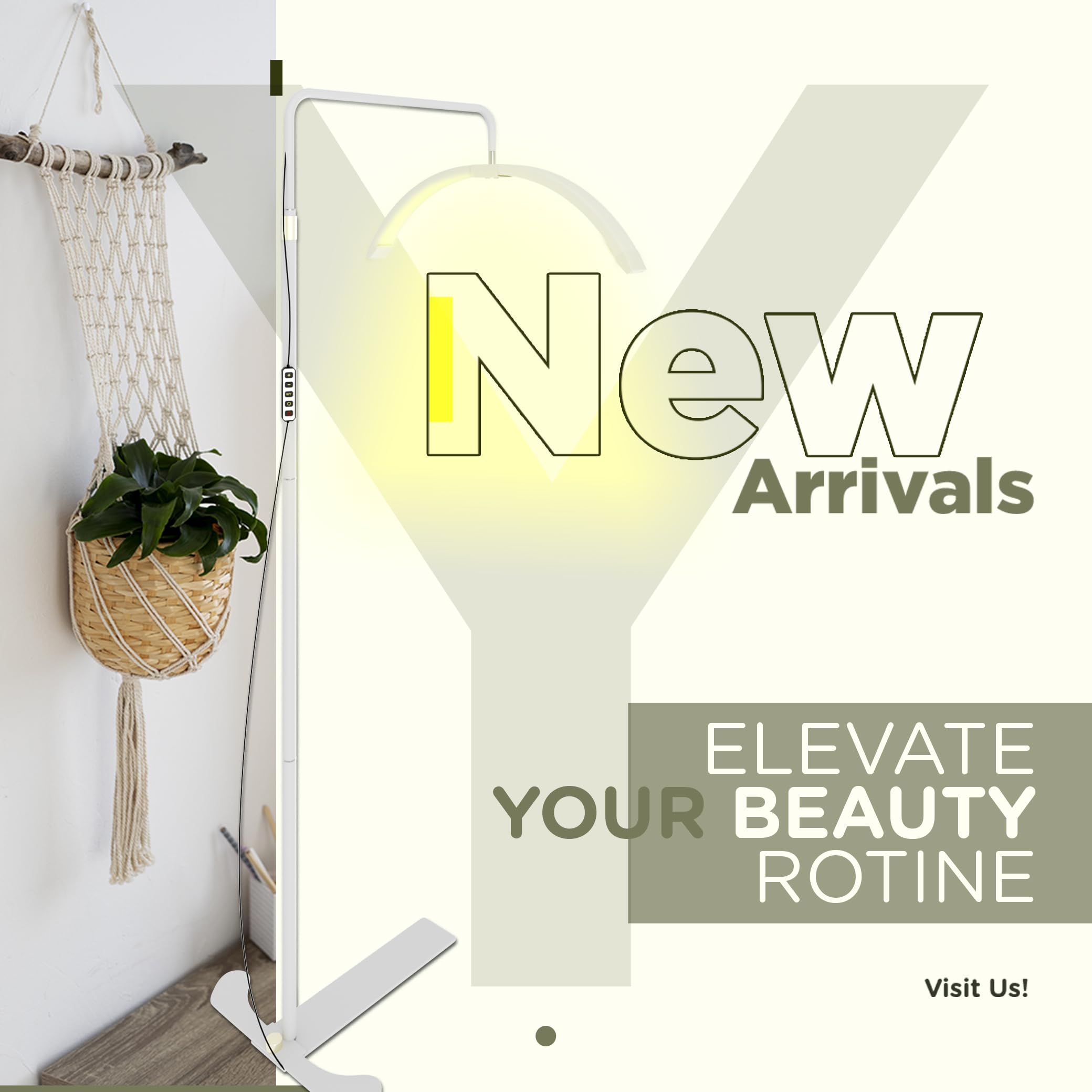 toyshi Floor Light, Half Moon Lamp for Lash Extension, Lighting for Beauty, Skincare, Lashes, Eyebrows, Filming Content Creation