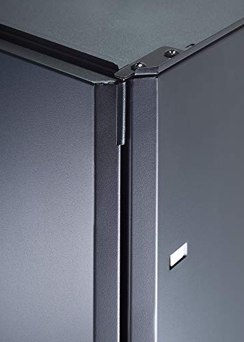 TRINITY 24 Inch Garage Storage Cabinet, 22 Gauge Steel, Wall-Mount, Adjustable Shelf and Reversible Door for Tools, Cleaning Supplies, and More, Black