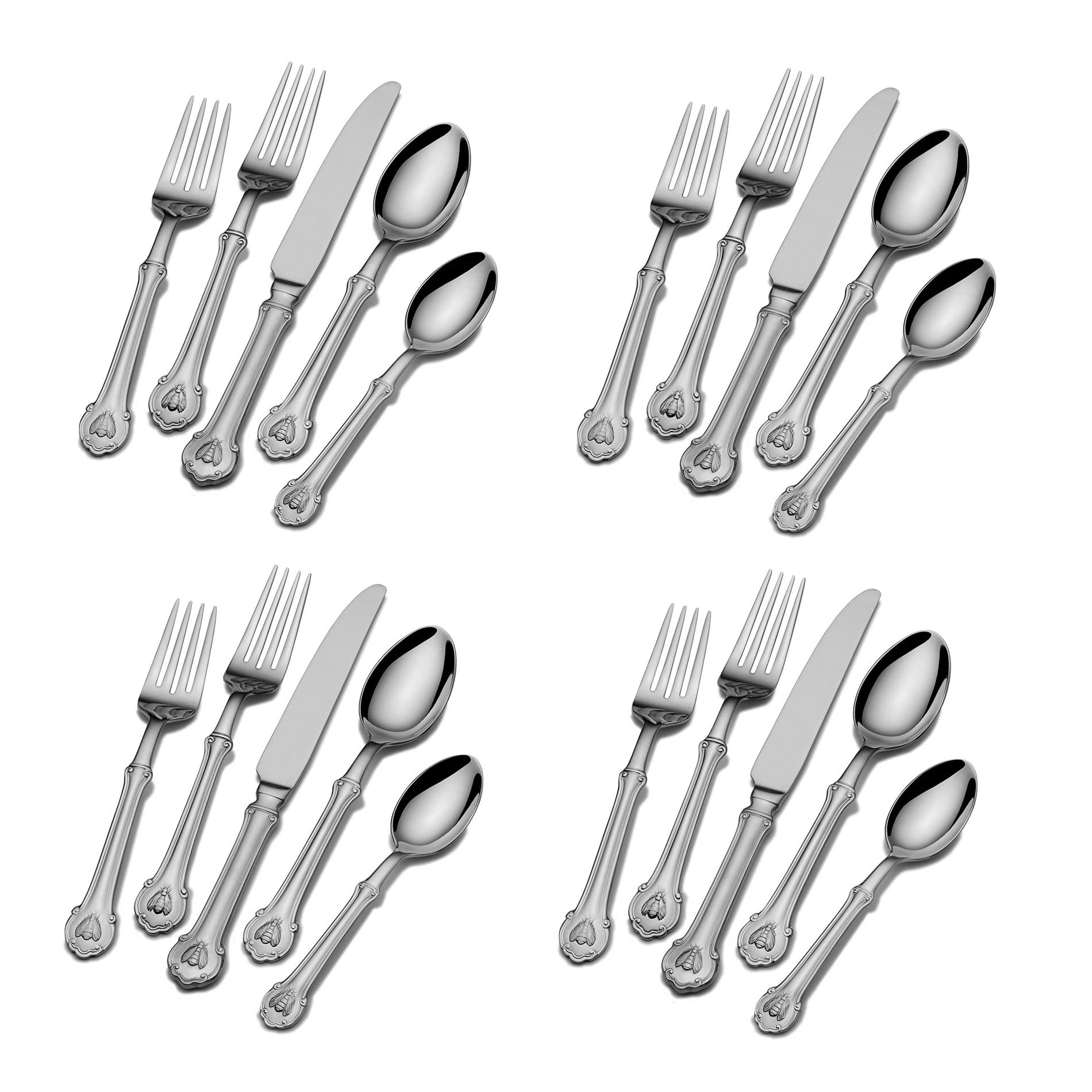 Wallace Napoleon Bee 18/10 Stainless Steel 20pc. Flatware Set (Service for Four)