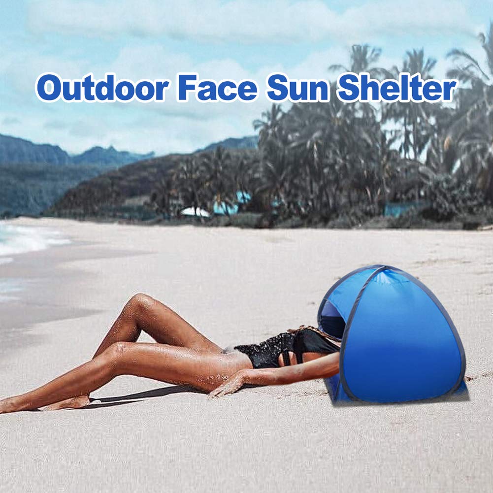 Sun Shelters Instant Sun Shade Canopy Pop Up Face Shade Canopy, Mini Automatic Shade Tent for Beach Camping Fishing Hiking Picnic