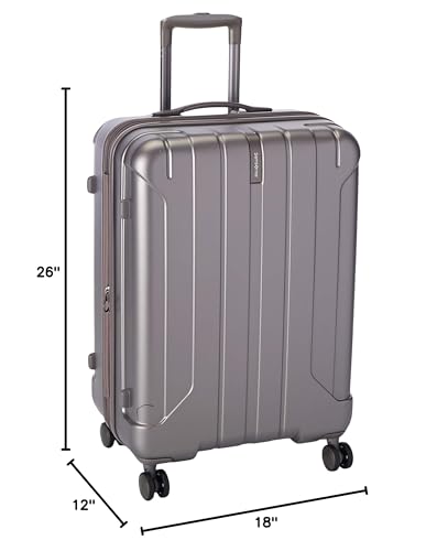 Samsonite Near Spinner 66/24 exp Unisex Medium Silver Polypropylene Luggage Bag TSA Approved AY8055002