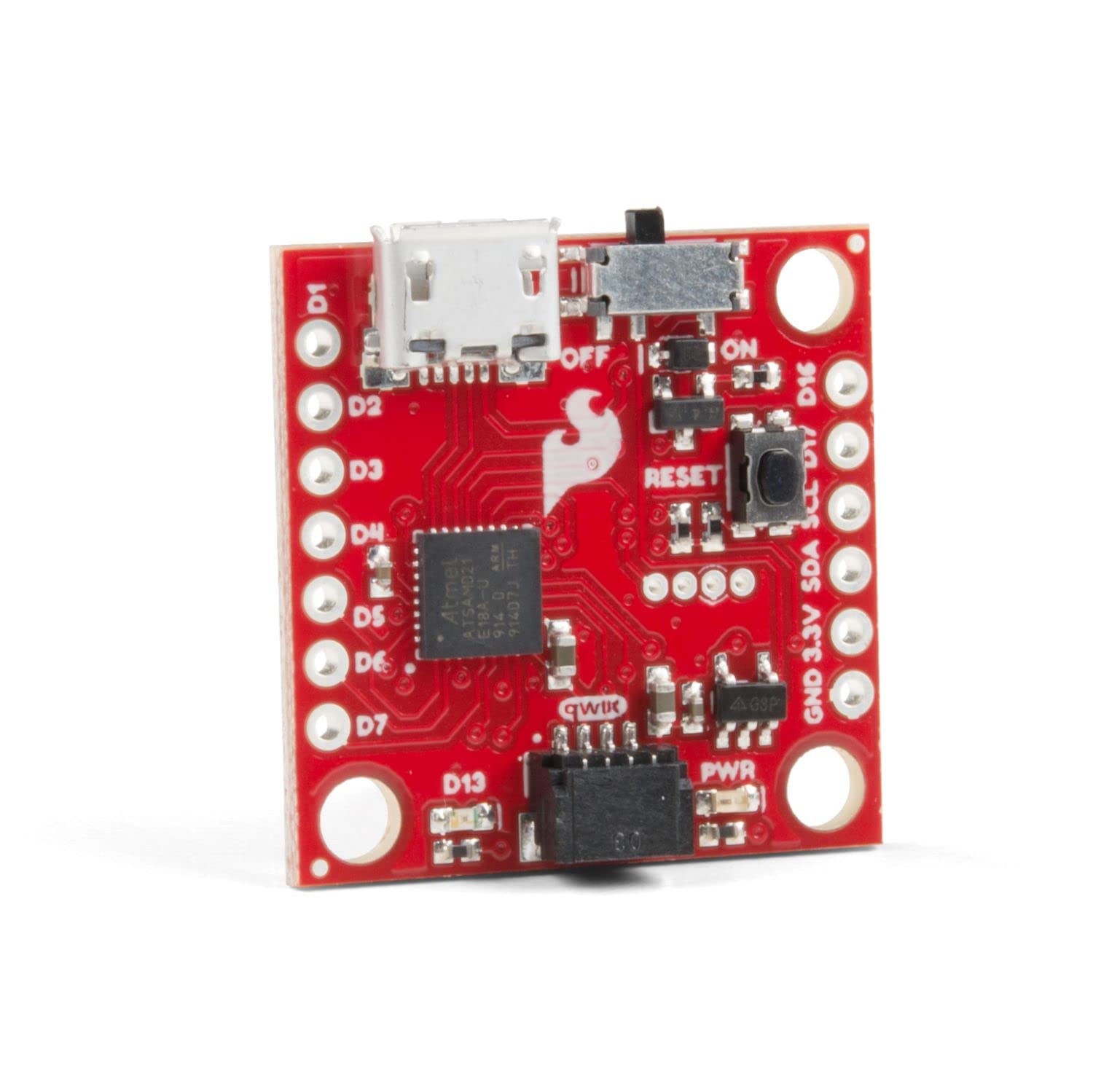 SparkFun Qwiic Micro-SAMD21 Development Board 1 inx1 in microcontroller Qwiic Connect System Micro-B USB Interface for Program Use Compatible with Arduino Platform or Python UF2 bootloader 3.3V Logic