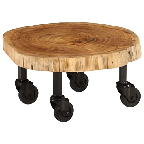QJBSAVVA Coffee Table 23.6"x21.7"x9.8" Solid Acacia Wood,Entrance Table Tray Tables Center Table Low Table Suitable for Meeting Rooms, Reception Rooms, Offices