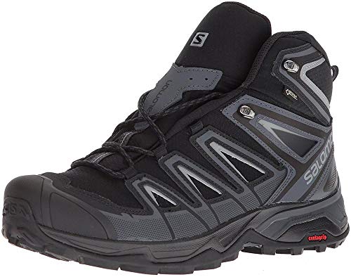 Salomon X Ultra 3 MID Gore-TEX Hiking Boots for Men, Black/India Ink/Monument, 8.5