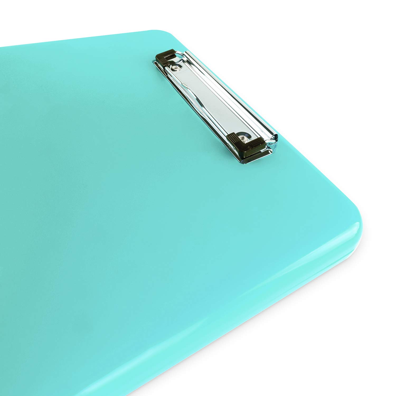 Super Z Outlet Slim Plastic Nursing RN Style Coaches Clipboard with Open Foldable Storage, Classroom Teacher College Size (9.5" x 13.5") (Turquoise)