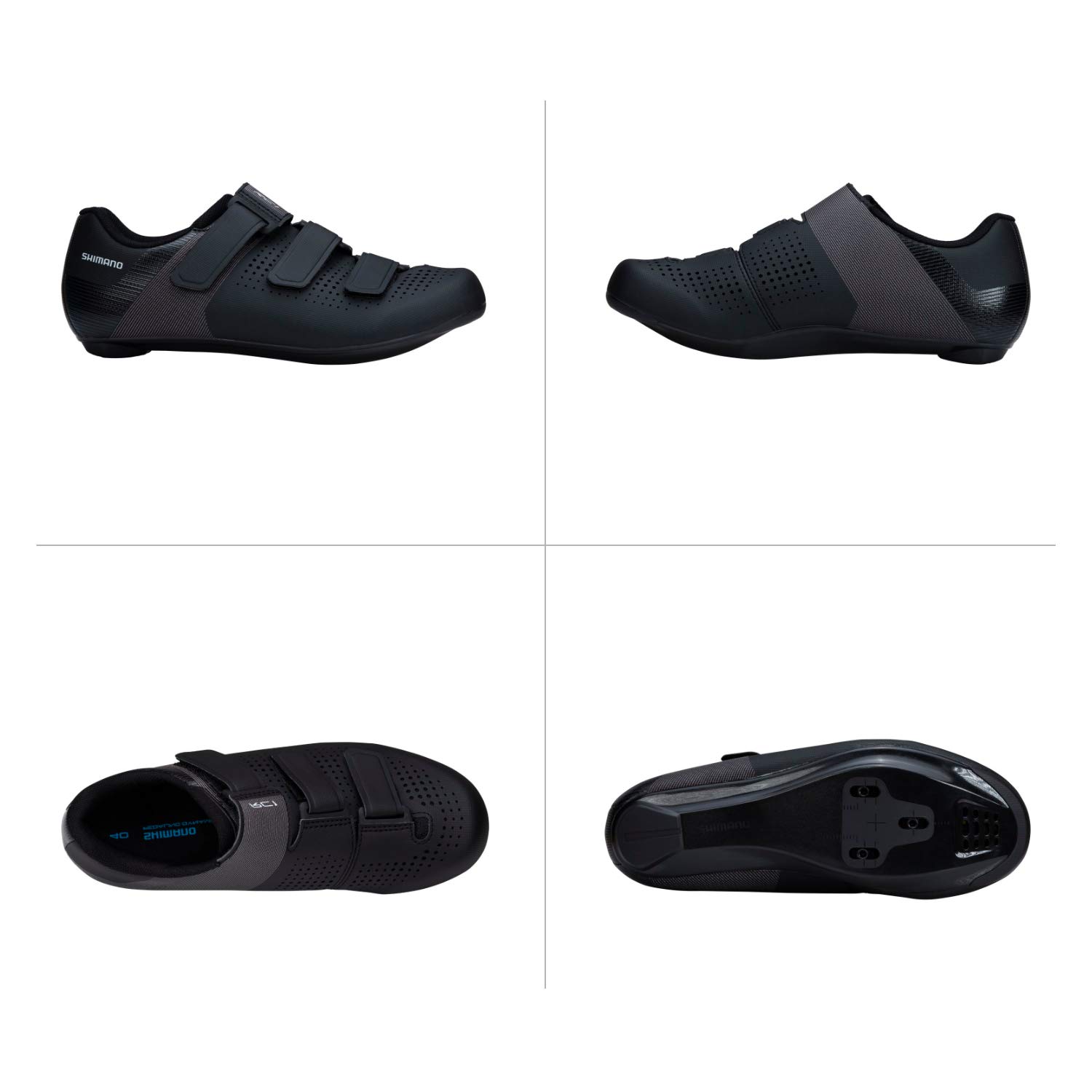 SHIMANO SH-RC100 Feature-Packed Entry Level Road Shoe, Black, 7.5-8 Men (EU 41)