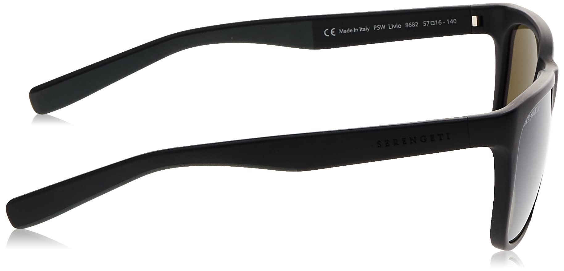 Serengeti Livio Sunglasses Sanded Black/Grey Unisex-Adult Medium