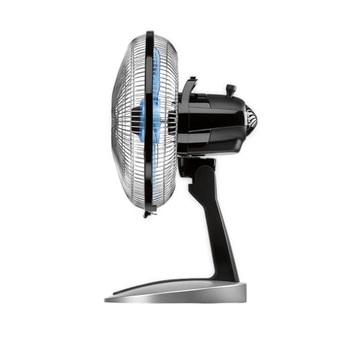 Rowenta, Desk Fan, Turbo Silence Table Fan with Remote, 18 Inches, Ultra Quiet Fan for Bedroom, Oscillating, Portable, 5 Speeds, Black, Indoor, VU2660