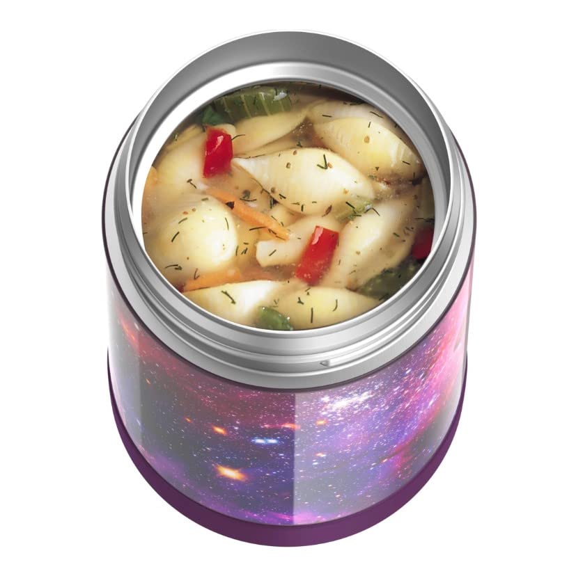 THERMOS 16oz/470ml Stainless Steel Vacuum Insulated Food Jar with Spoon, Galaxy Purple