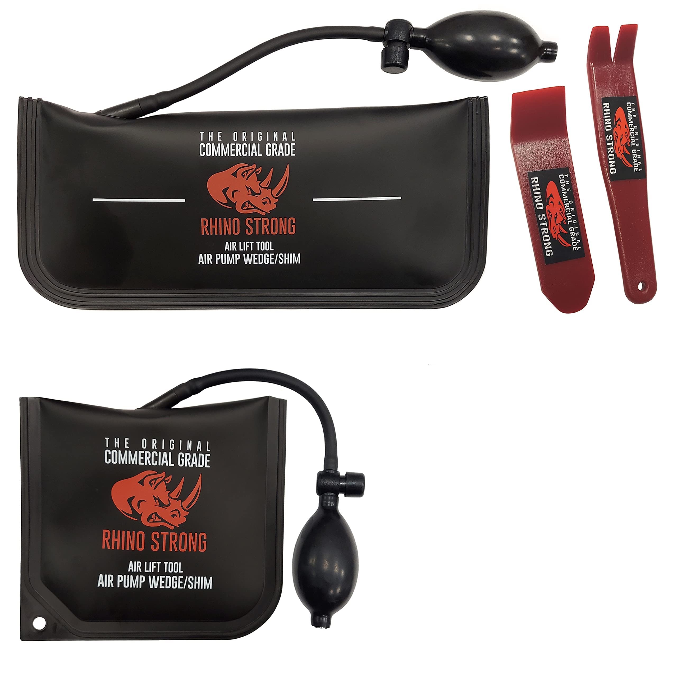 Rhino Strong The Original Commercial Grade Air Wedge Bag 2.0 Pump Professional Leveling Kit & Alignment Tool Shim Bag in The Popular Medium and Large Size (2 Pack).