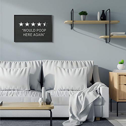 Stupell Industries Five Star Funny Word Bathroom Black and White Design Prints, Multi-Color