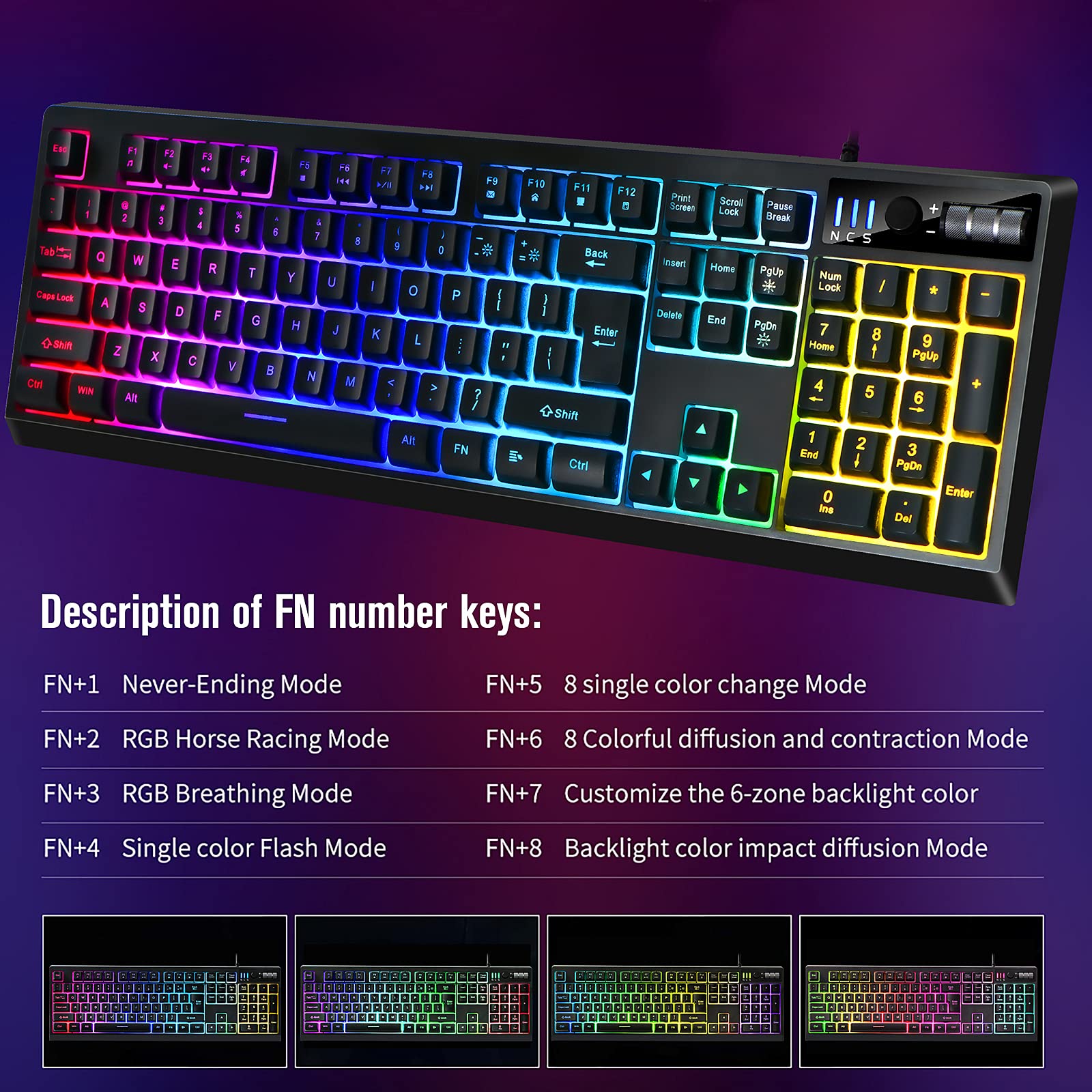 White RGB Gaming Keyboard and Mouse Combo,RGB Mechanical Feel Gaming Keyboard with Ergonomic Detachable Wrist Rest, Programmable 7200 DPI 7 Button RGB Gaming Mouse for Windows PC Mac Office/Gaming