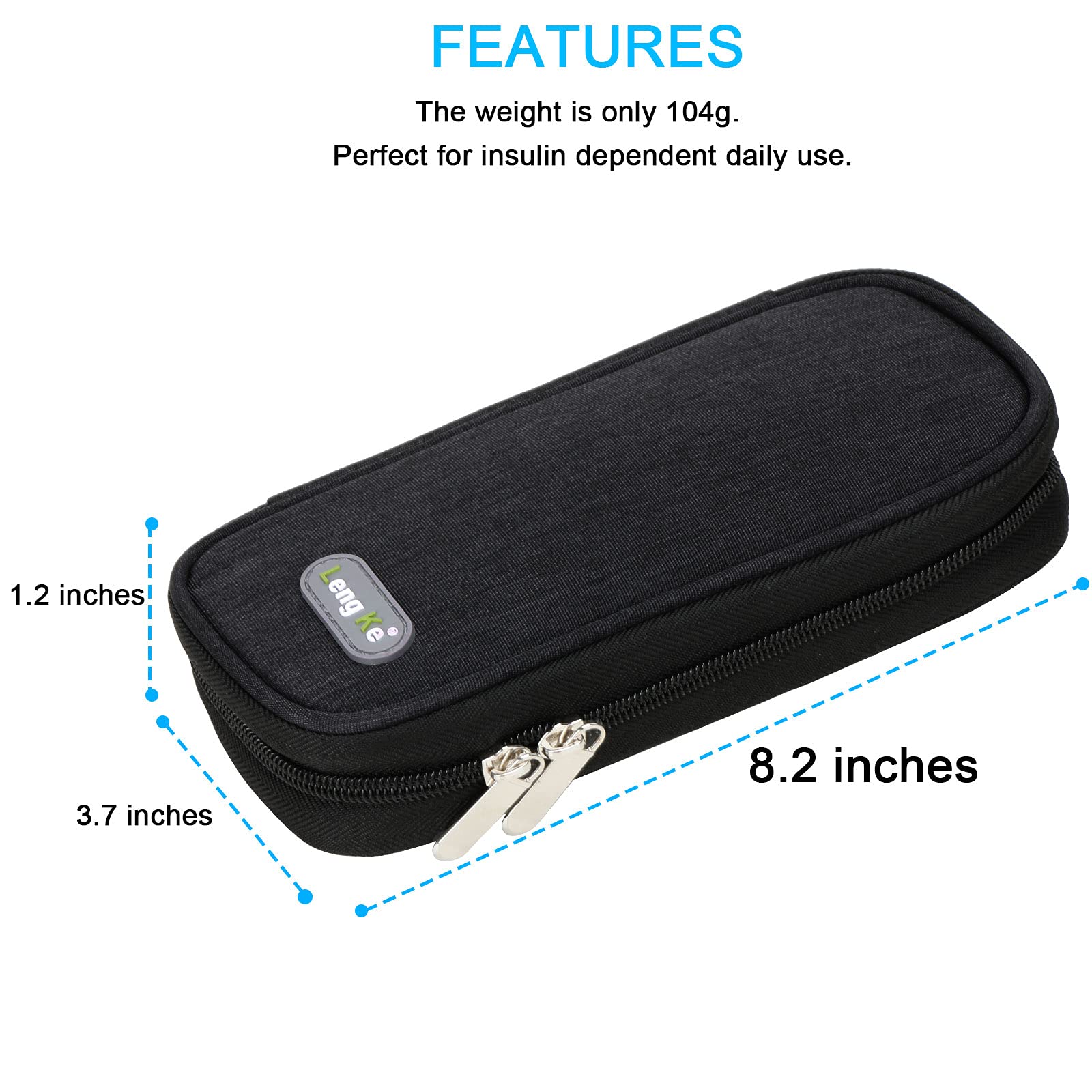YOUSHARES Insulin Cooler Travel Case - Diabetic Case Insulated Organizer Portable Cooling Bag for Insulin Pen and Medication Diabetic Care Supplies with 2 TSA Approved Ice Pack (Black)