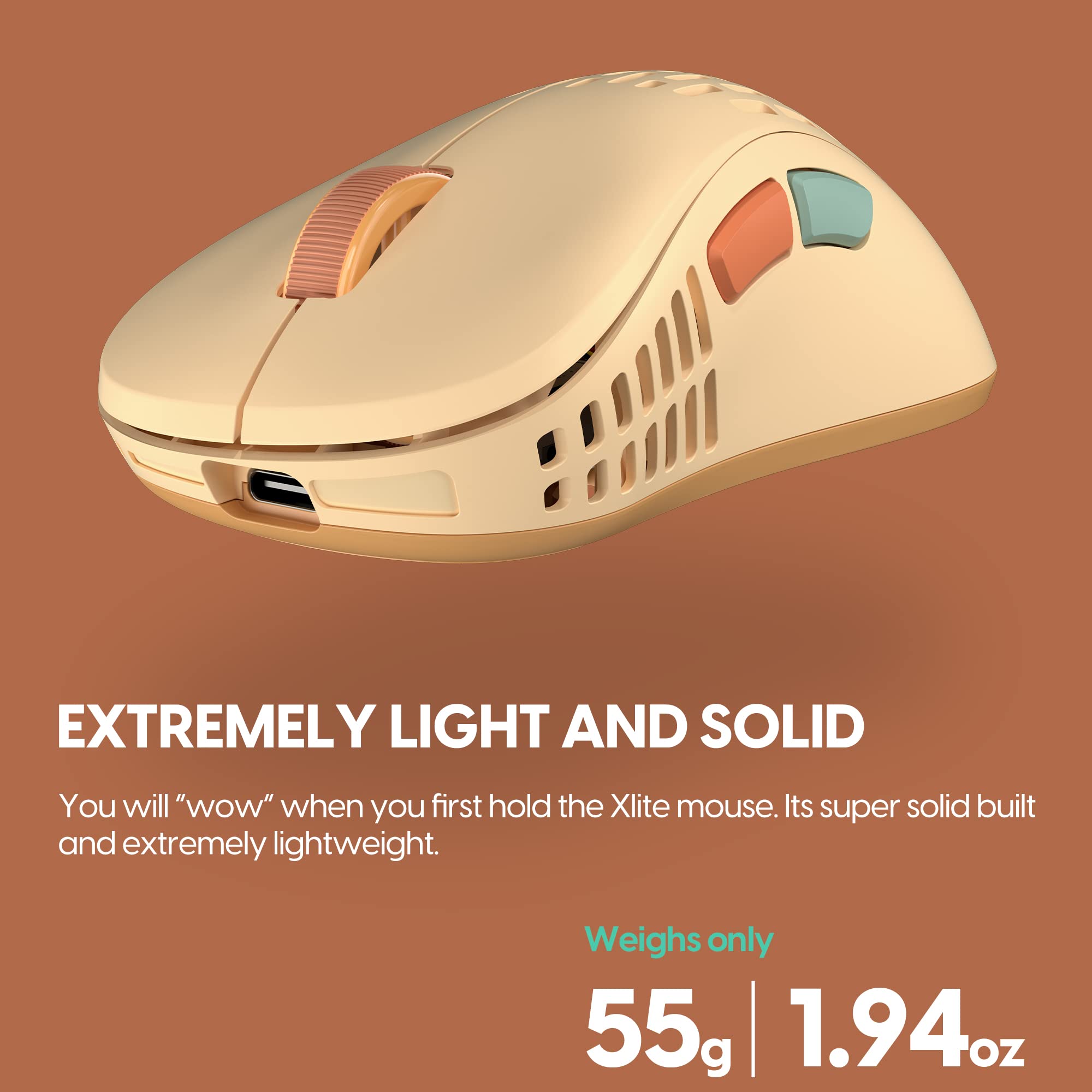Pulsar Gaming Gears - Xlite V2 Mini Retro Edition Wireless High Performance Super Light and Fast Ergonomic Gaming Mouse 2.4Ghz 1ms 20000 DPI Optical Sensor PAW3370 (Mini, Wireless, Grey)