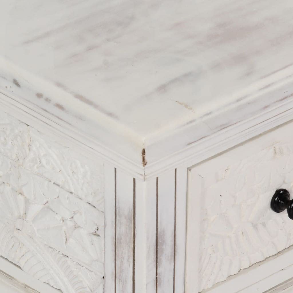 QJBSAVVA Coffee Table White 27.6"x27.6"x11.8" Solid Mango Wood,Entrance Table Tray Tables Center Table Low Table Suitable for Meeting Rooms, Reception Rooms, Offices