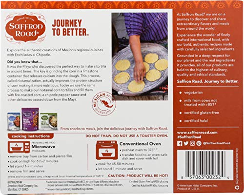 Saffron Road Enchiladas Al Chipotle with Black Beans and Rice Frozen Dinner, 10oz - Vegetarian, Gluten Free, Halal