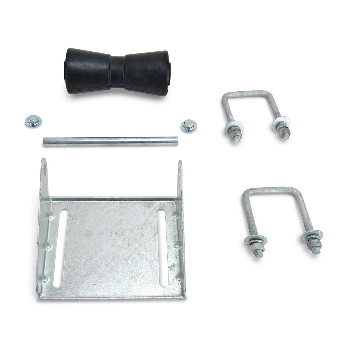 Sturdy Built 8 inch Black Rubber Boat Trailer Keel Roller and Bracket Kit for 3x3 Cross Members