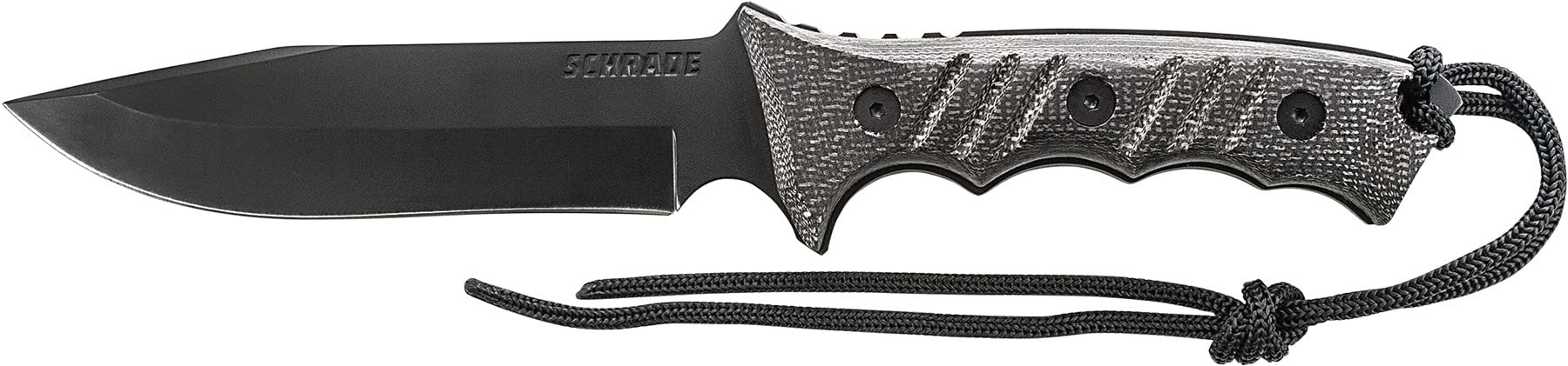 Schrade SCHF3N 12in Full Tang High Carbon S.S. Fixed Blade Knife with 6.4in Clip Point Blade and Micarta Handle for Outdoor Survival, Camping and Bushcraft