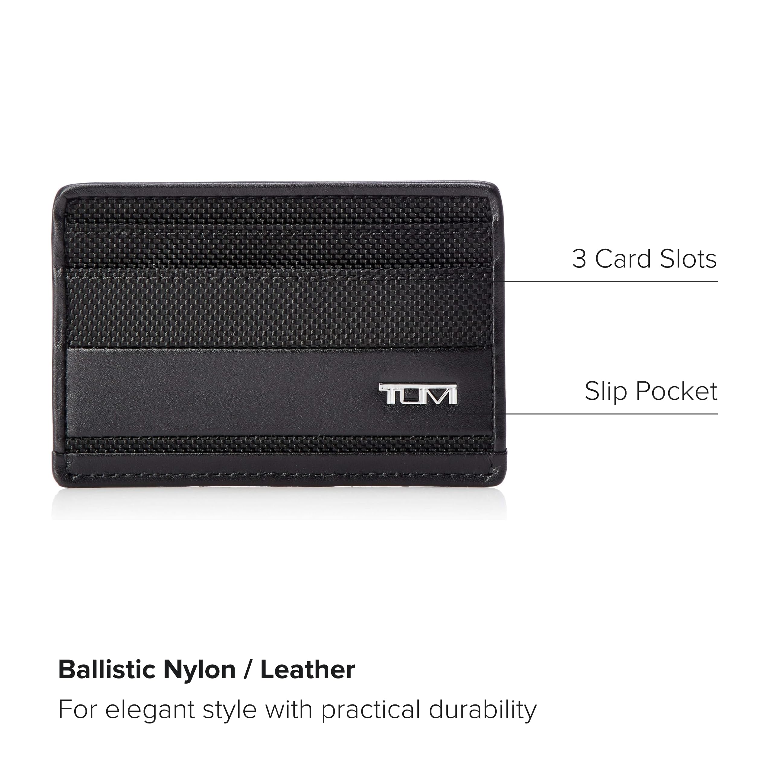 TUMI - Alpha Slim Card Case - Slim Billfold Wallet for Travel - Slip Pocket Wallet - Small Wallet - 2.8" X 4.1" X 0.2" - Anthracite/Brown