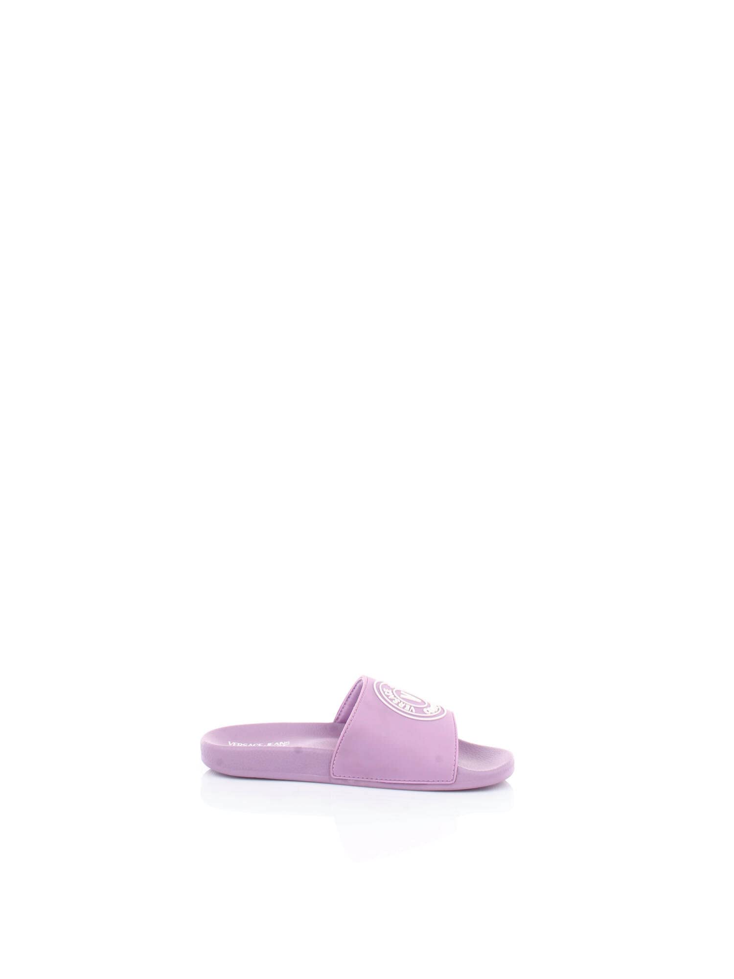 Versace Jeans Couture Lavender Signature Logo Pool Slide -6 for womens
