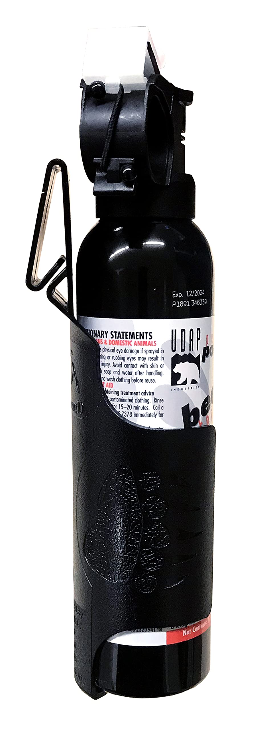 UDAP Pepper Power Magnum Bear Spray Self Defense Deterrent with Griz Guard Holster for Camping, Hiking, Fishing, Powerful Blast Pattern, 30 ft Fog Barrier, 15SO, 9.2 oz