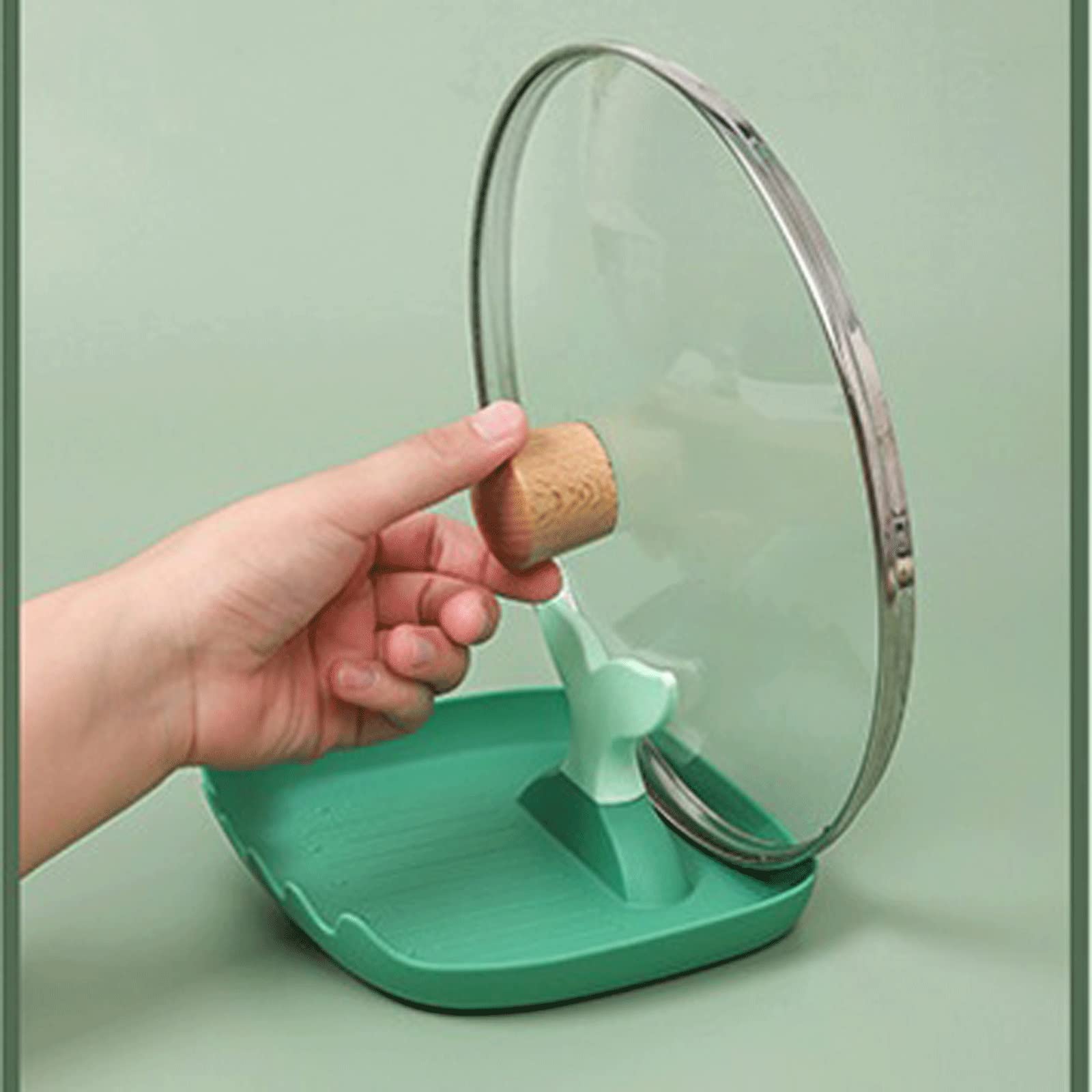 SPICLY Pot Lid Holder Spoon Rest and Pot Lid Holder Removable Pan Pot Cover Lid Rack Shelf Stand Holder Utensil Rest Organizer Storage Kitchen Tool