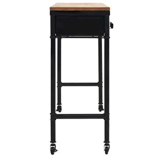 QJBSAVVA Console Table with Castors 39.4"x13"x31.5" Solid Wood Fir,Large Space Dresser Entry Tables Narrow end Table Couch Table Suitable for Home, Office, Bedroom, Meeting Room