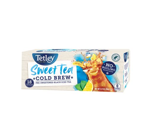 Tetley Cold Brew Sweet Iced Tea, 18 Teabags (Pack of 6)