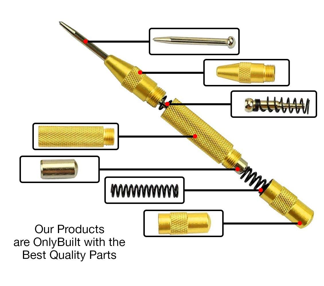 Step Drill Bit Set by Volterin, Cone Titanium Coated High Speed Steel | 4-Piece Set with Pouch | 3-12mm/4-12mm/ 4-20mm and Center Punch