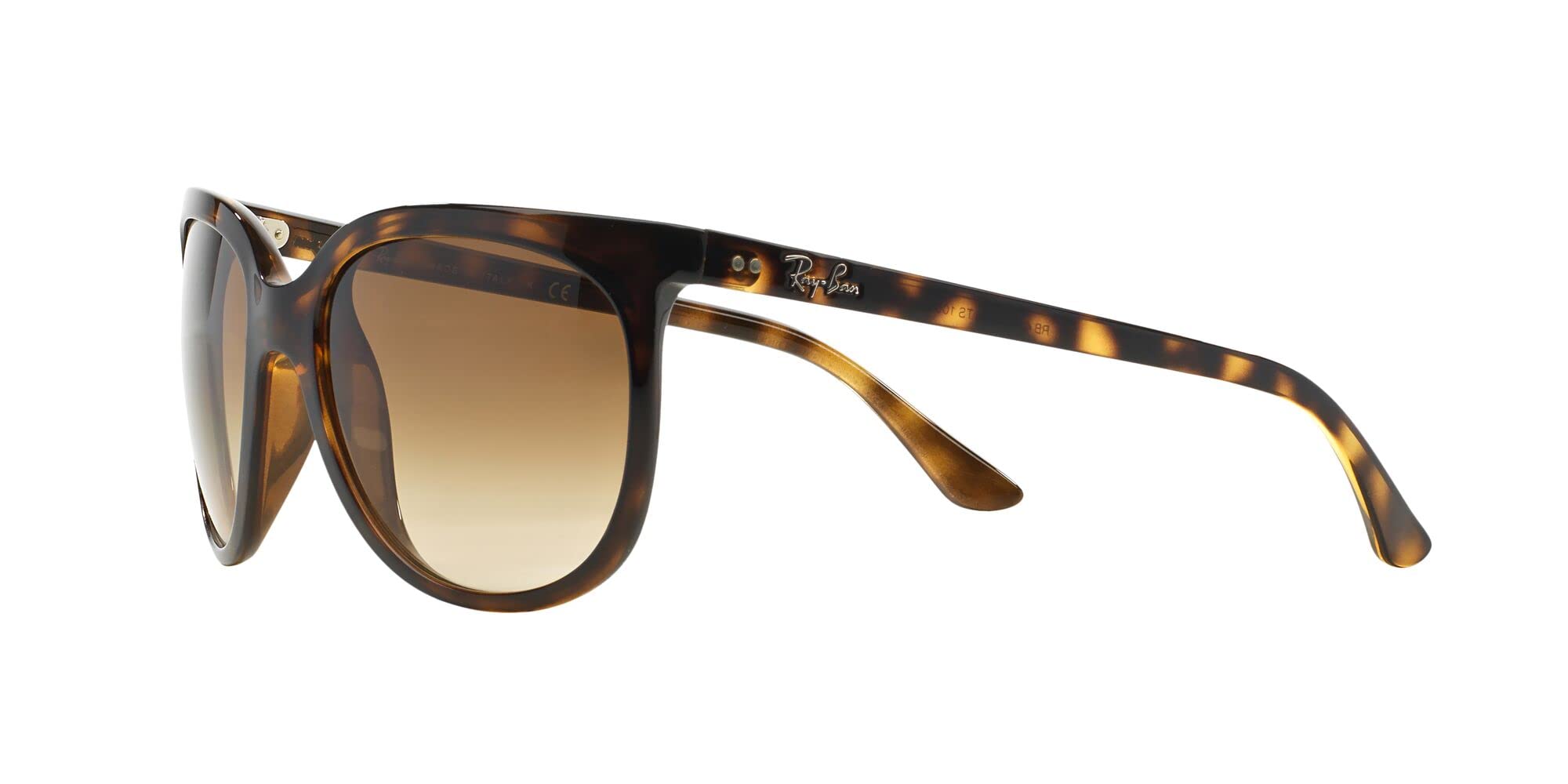 Ray-Ban Women's RB4126 Cats 1000 Butterfly Sunglasses, Light Havana/Clear Gradient Brown, 57 mm + 1
