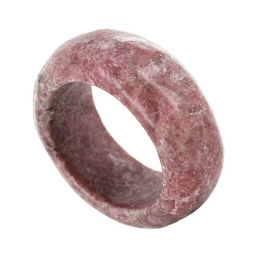 Rhodonite Gemstone 9mm Unisex Band Ring Size 7.5