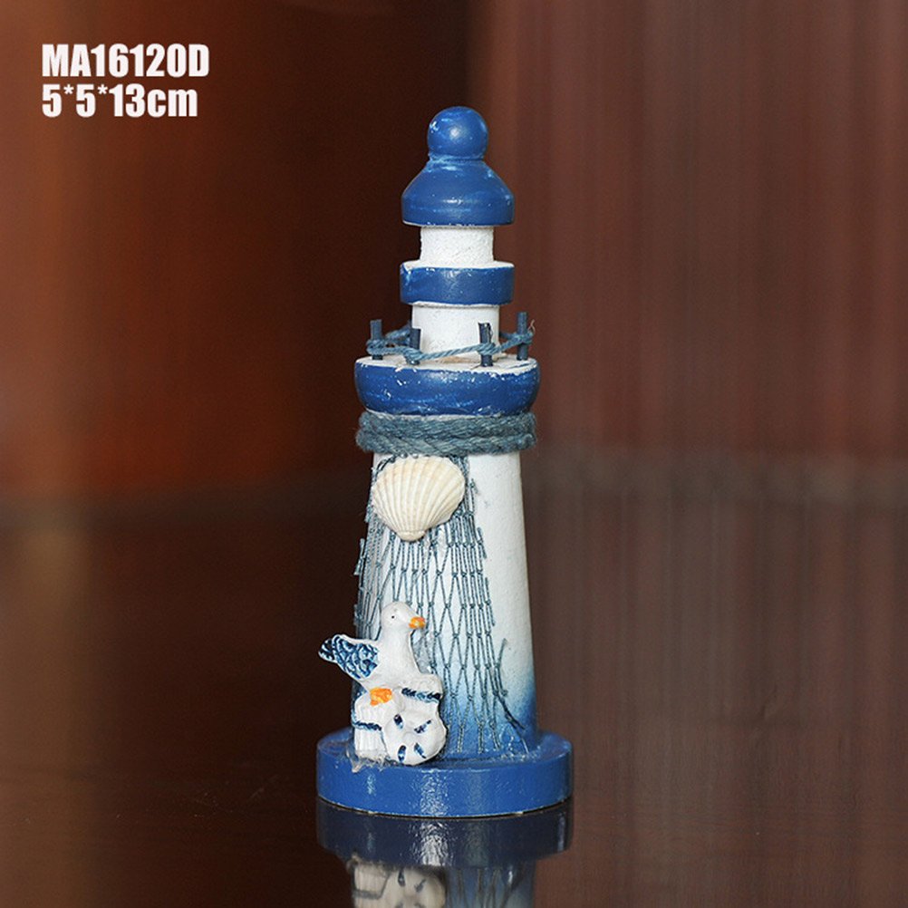 SUPVOX 1PC Fairy Garden Miniature Micro Landscape Lighthouse Miniature Lighthouse Ornament for Home Arts Crafts Decoration (Random Style) 5X5X13CM