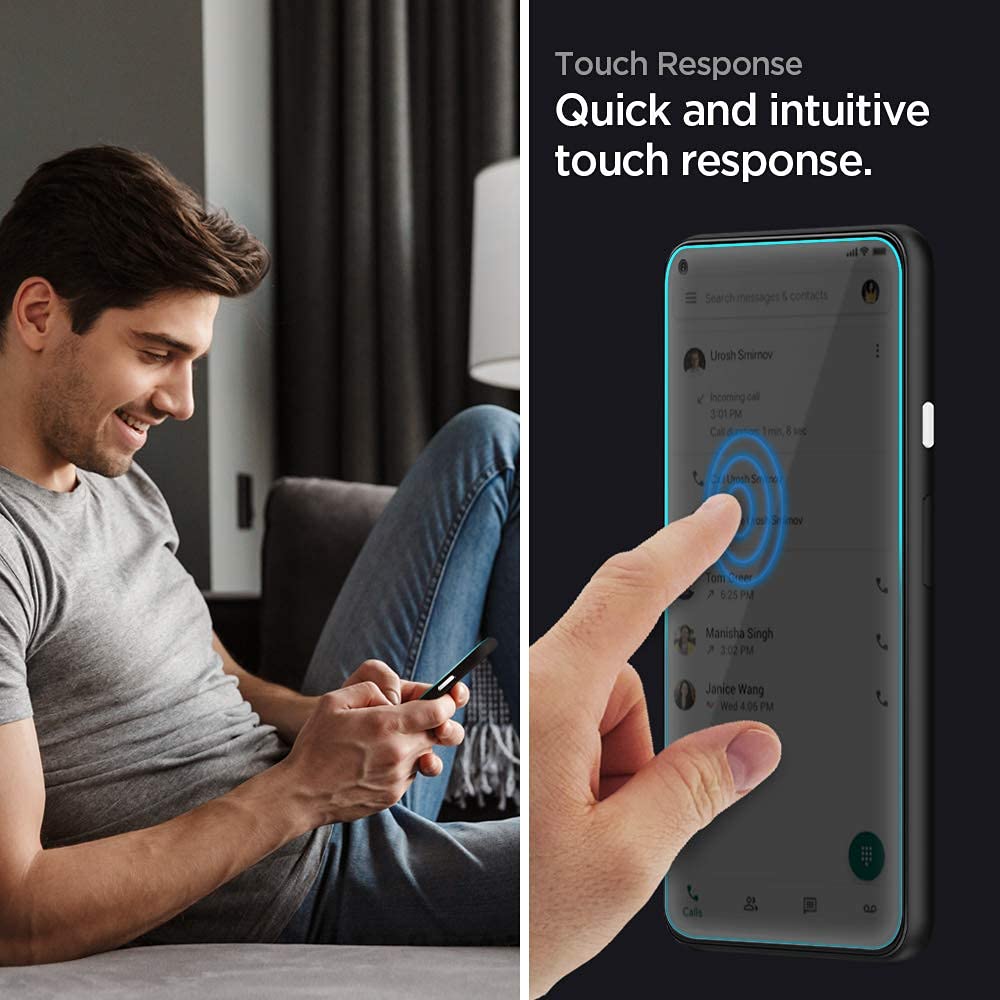 Spigen Tempered Glass Screen Protector [GlasTR AlignMaster] designed for Pixel 4a - 2 Pack/Case Friendly