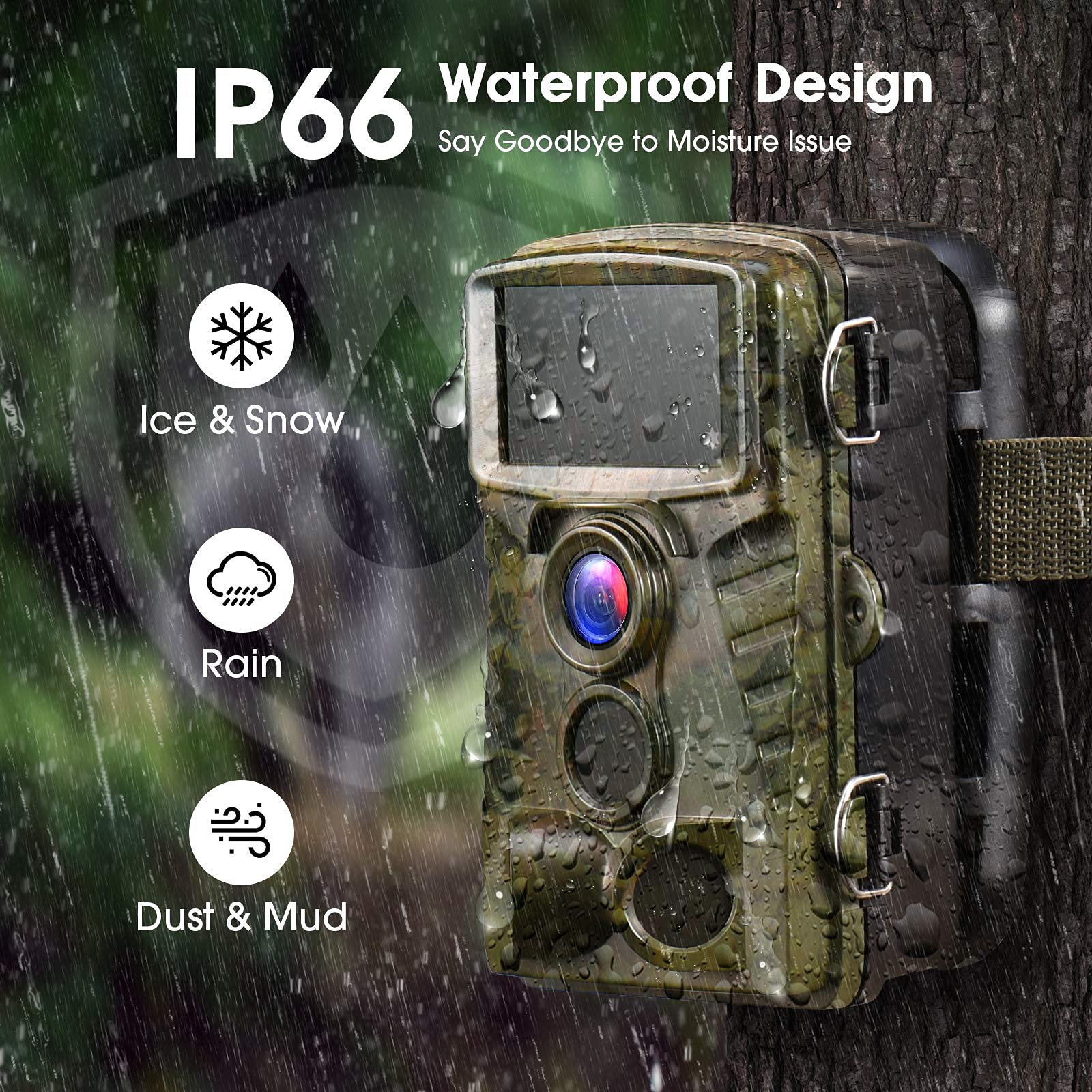 WiFi Trail Camera 4K 32MP Bluetooth Game Camera Phone Hunting Camera with Night Vision 0.2s Activated 120° Detection IP66 Waterproof for Wildlife Deer Scouting Monitoring