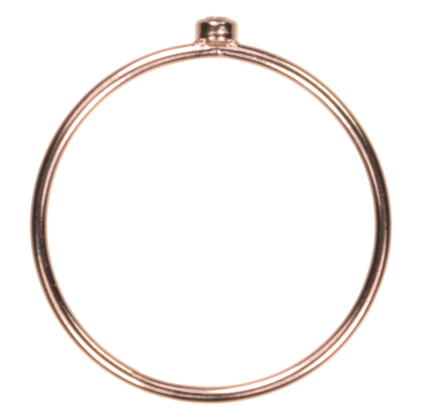 uGems 14K Rose Gold Filled 2mm White CZ Stacking Ring Size 8