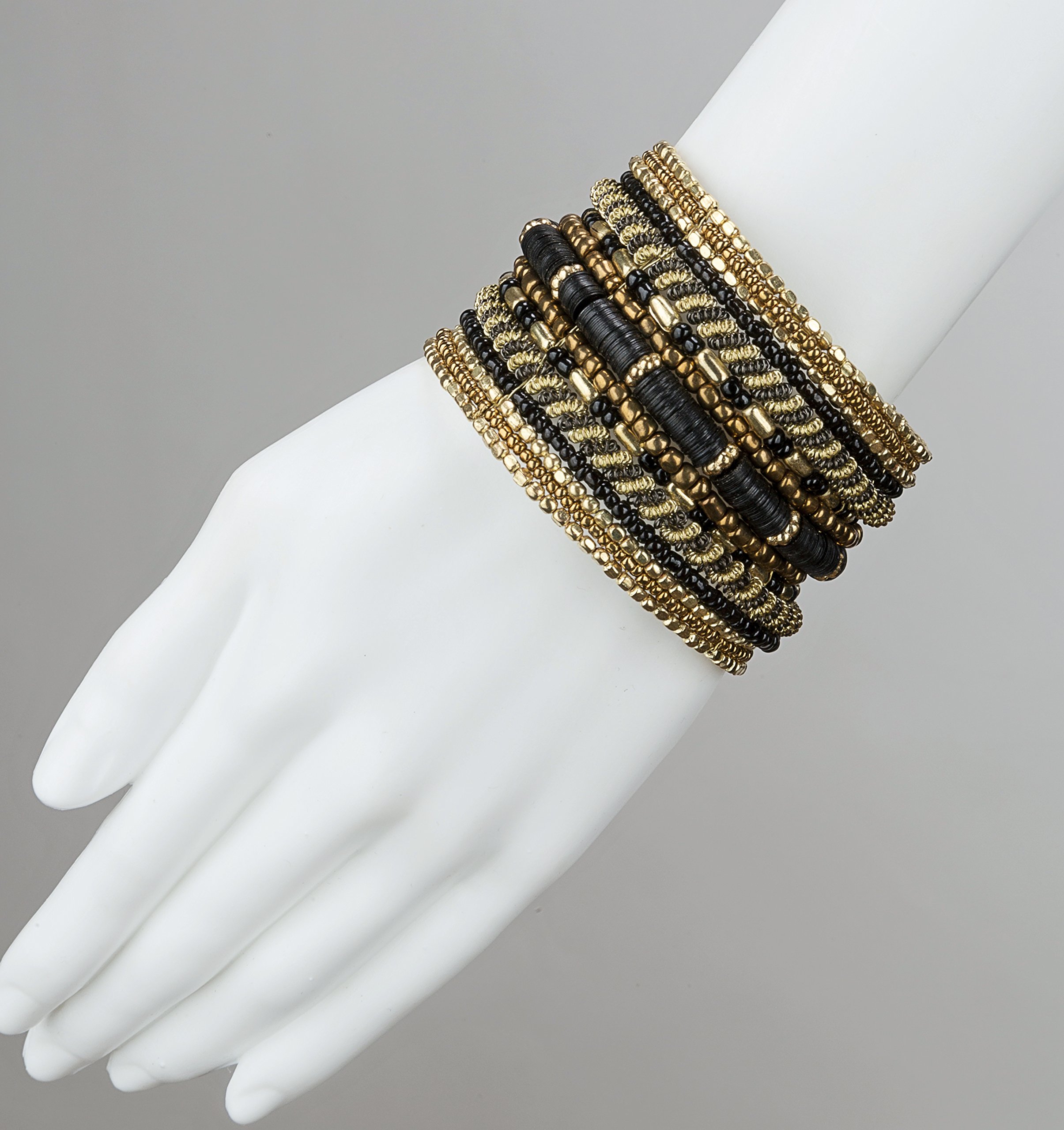 SPUNKYsoul New! Boho Gold Metal Cuff Bangle Bracelets for Women l Collection (Gold)