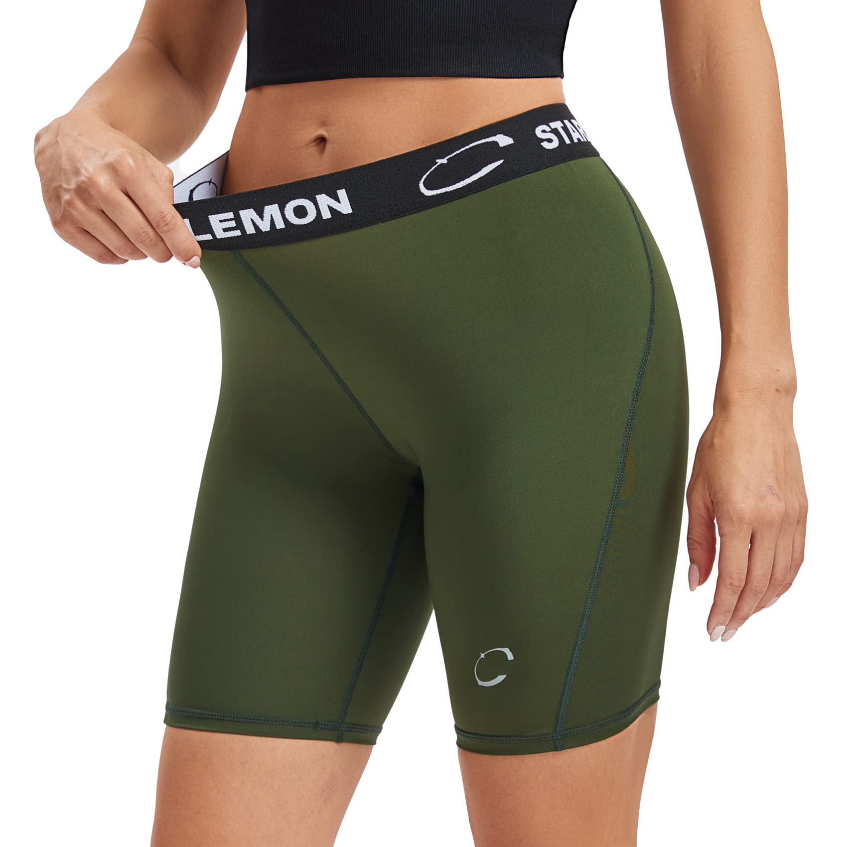 Starlemon Women's Compression Volleyball Shorts 3"/7" Spandex Workout Pro Shorts for Women (Medium, 3" Black)