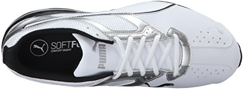 PUMA Men's TAZON 6 FM Cross Training Sneaker, Puma White-Puma Silver-Puma Black, 7