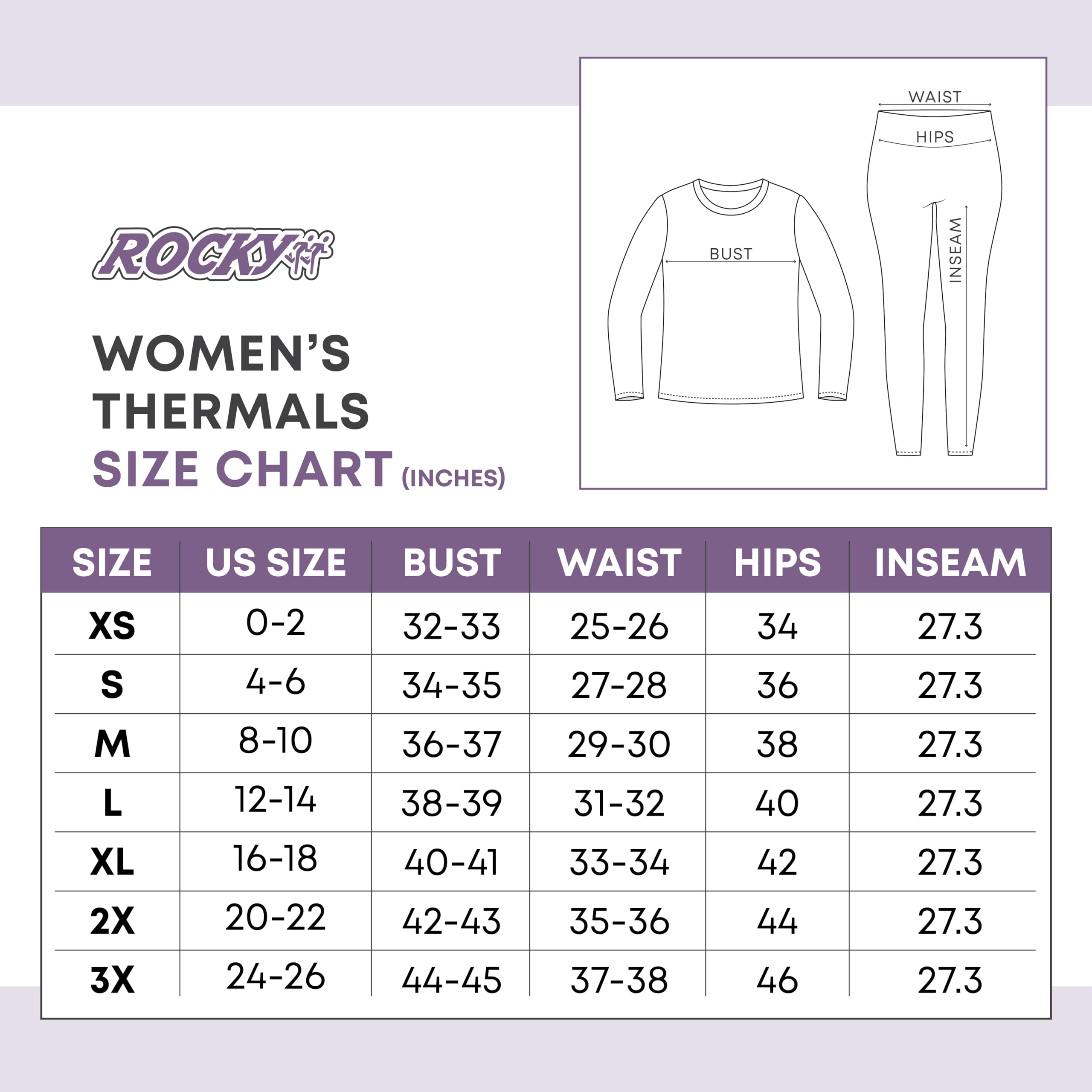 Rocky Thermal Underwear for Women (Long Johns Thermals Set) Shirt & Pants, Base Layer with Leggings/Bottoms Ski/Extreme Cold, Standard Weight (Black - Medium)