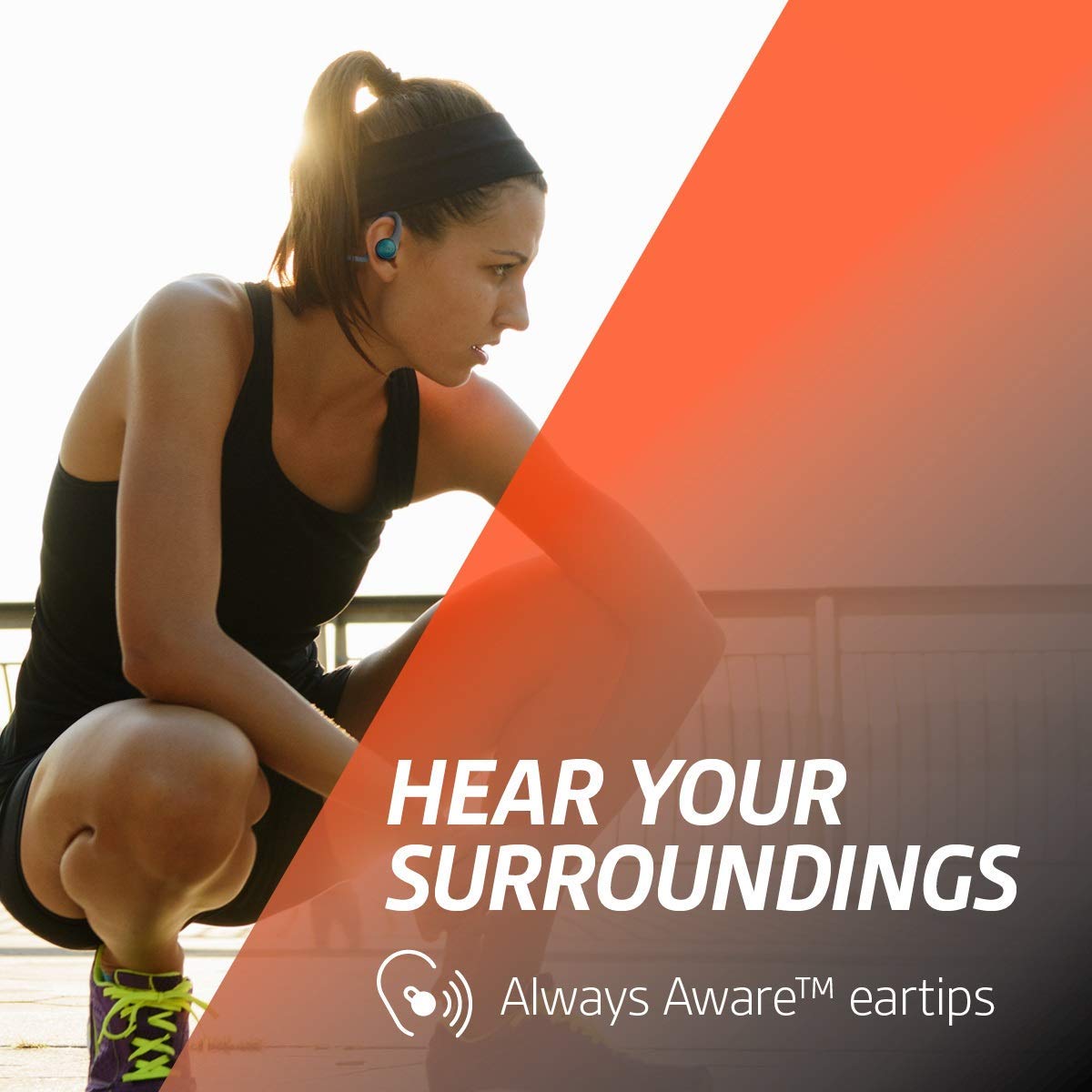 Plantronics BackBeat FIT 2100 Wireless Headphones, Sweatproof and Waterproof in Ear Workout Headphones, Black (Renewed)