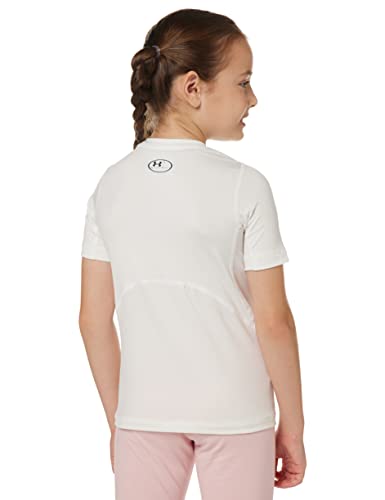 Under Armour Boys HeatGear Armour Short-Sleeve T-Shirt , White (100)/Black , Medium
