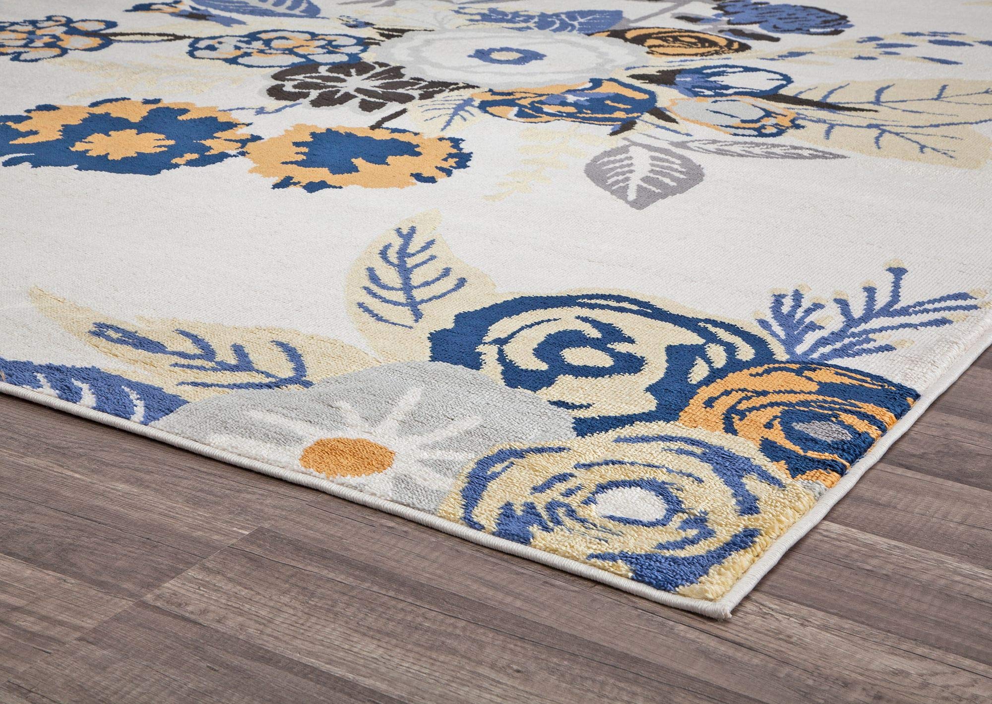 Rugs America Hanna VA40C Rose Garden Gray Floral Transitional Area Rug, 8'x10'