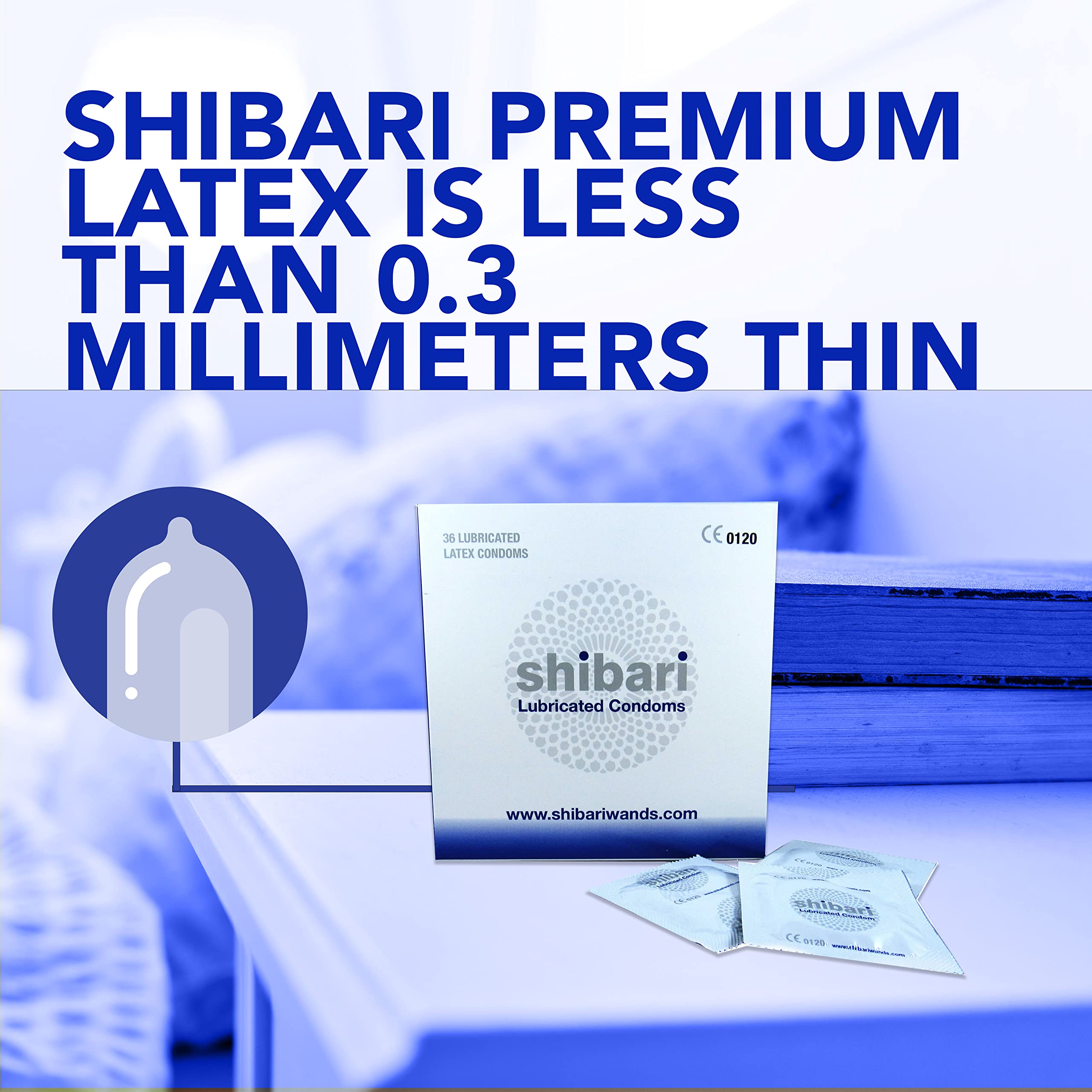 Shibari Male Condoms, Premium Lubricated Natural Rubber Latex Condom for Contraception and STI Protection, Ultra-thin, Strawberry Scented, 36 Count