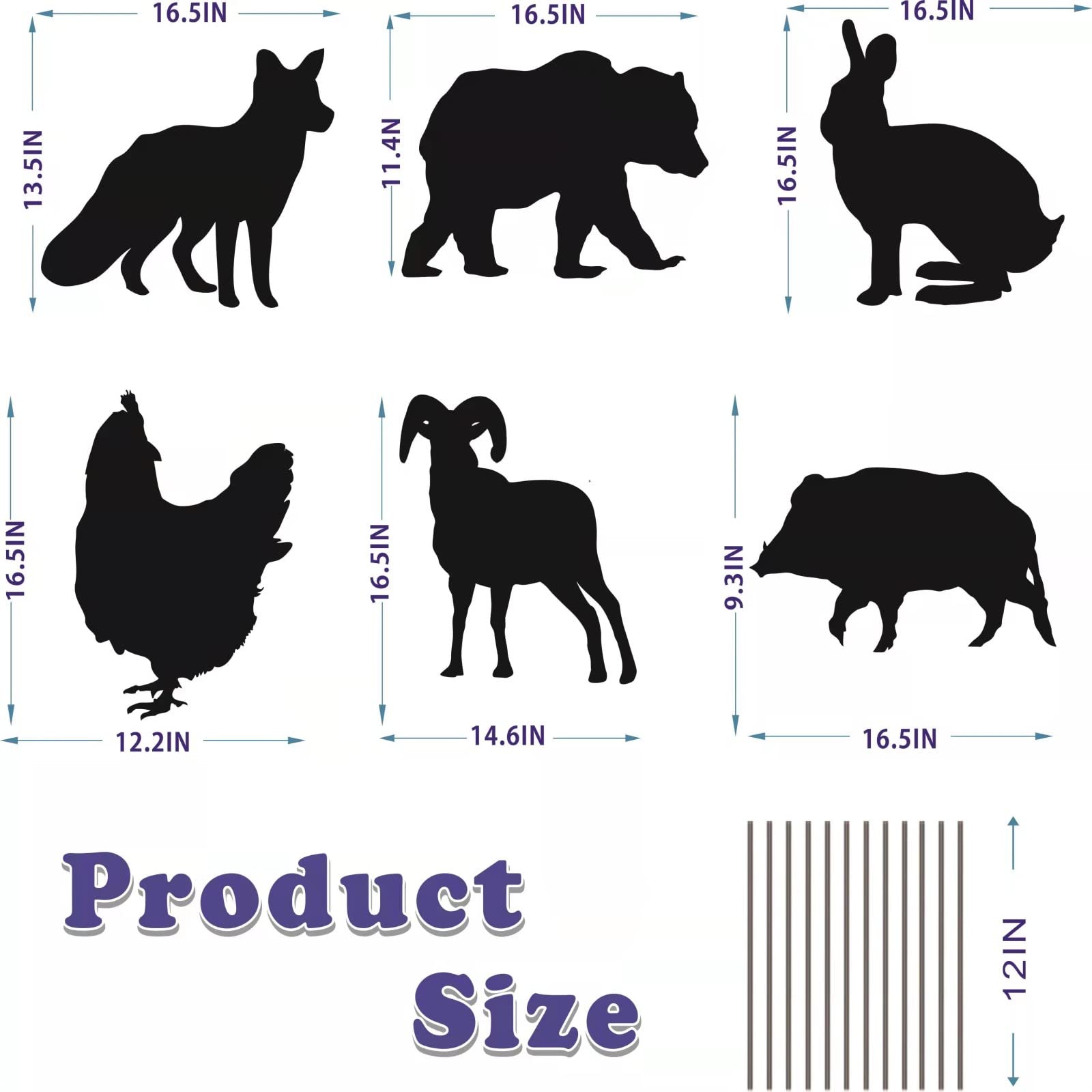 ZJWZYF 6 Pcs Animal Waterproof Targets