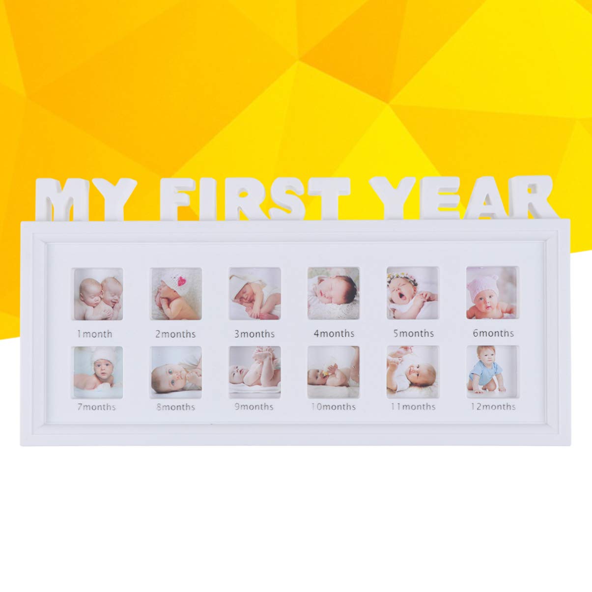 VOSAREA Infant Baby Newborn Photographs Albums My First Year Photo Frame Memorable Keepsake Frame