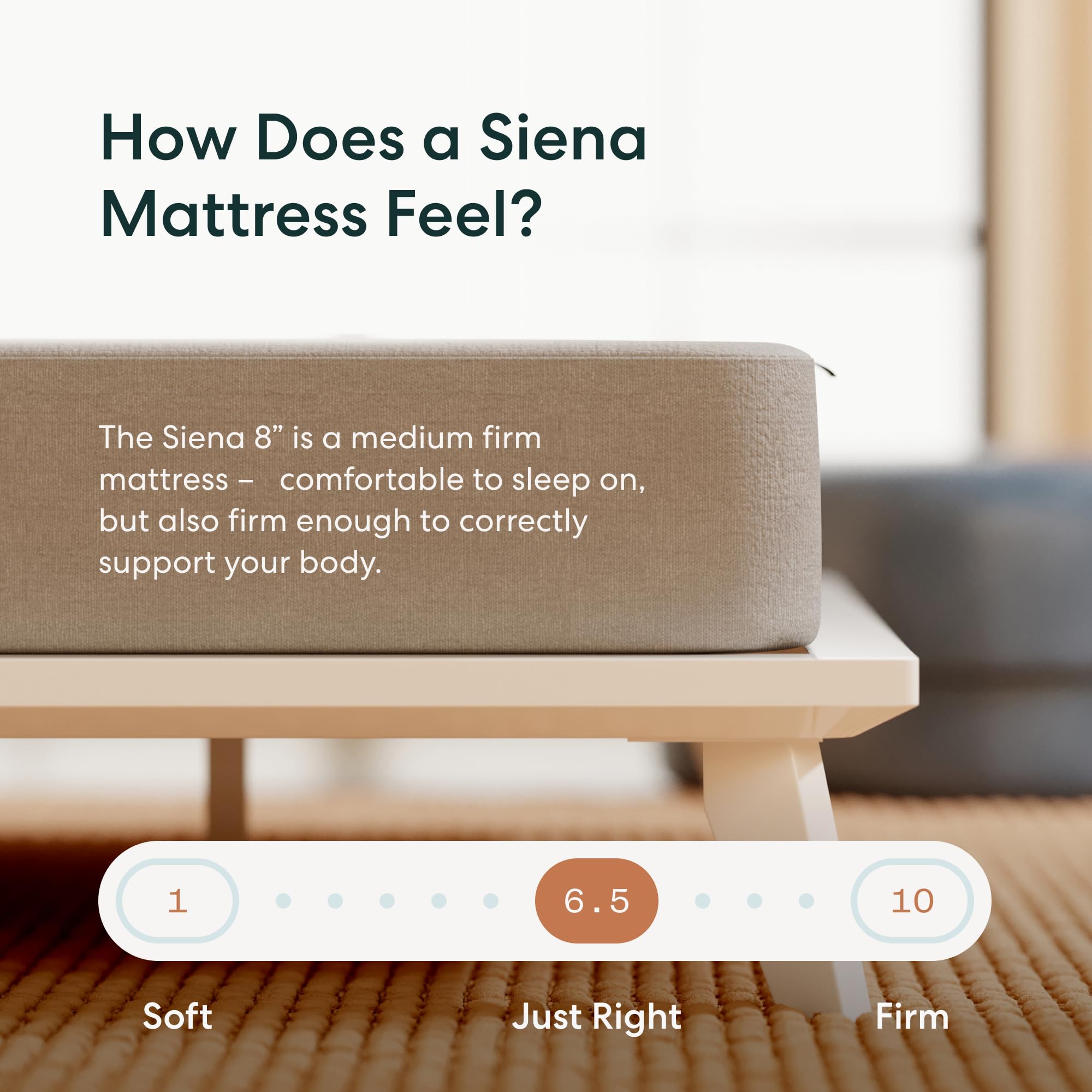 Siena 8” Queen Gel Memory Foam Mattress - Medium Firm - 180 Night Trial - Premium Pressure-Relieving Layers - 10 Year Manufacturer Warranty - CertiPUR-US® Certified